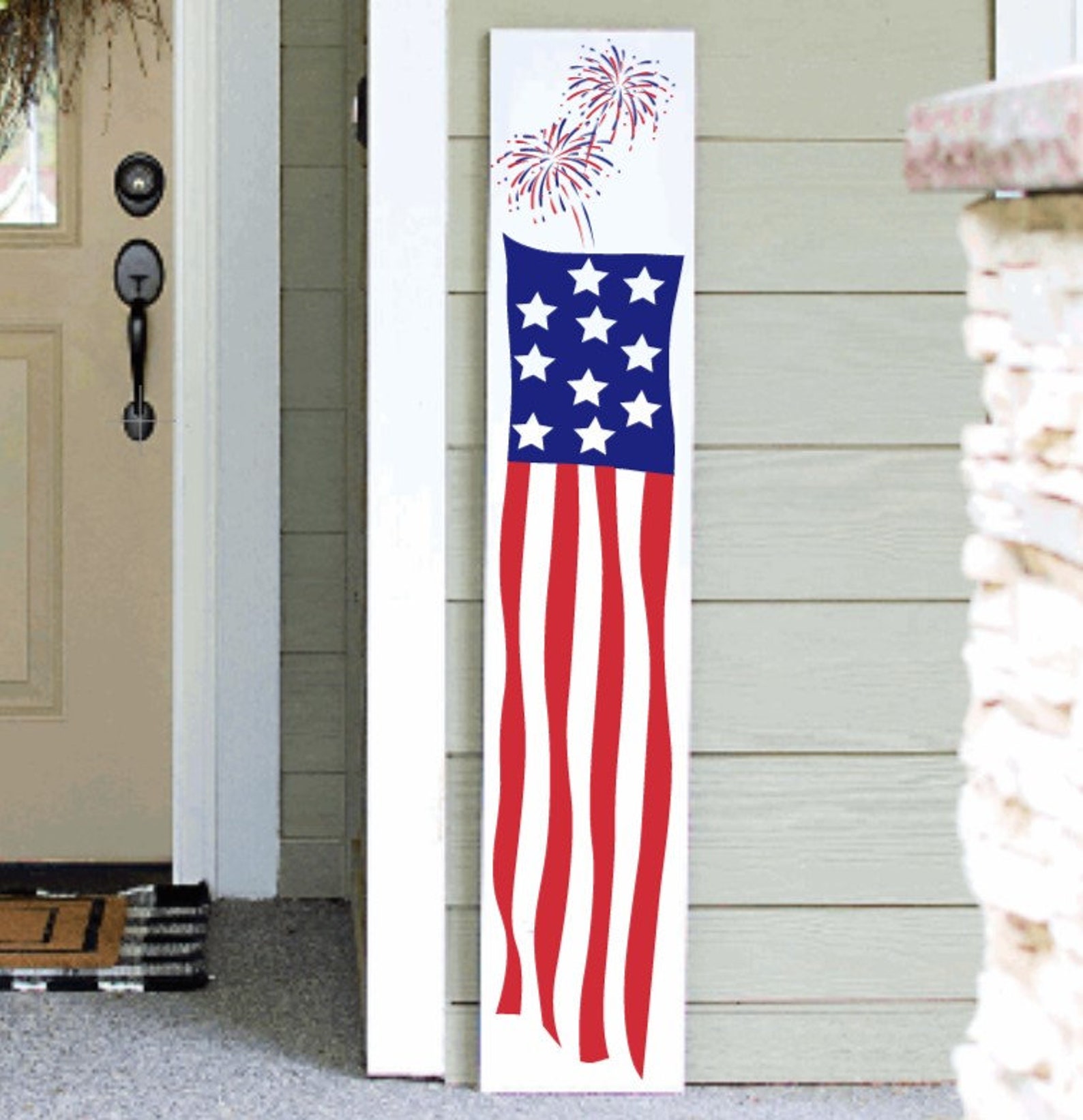 Handmade US Flag Porch Sign: Patriotic Welcome Decor Porch Leaner - Etsy