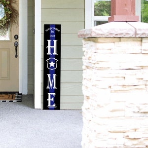 Police Welcome Sign, Back the Blue, Black and Blue, Policeman Gift ...