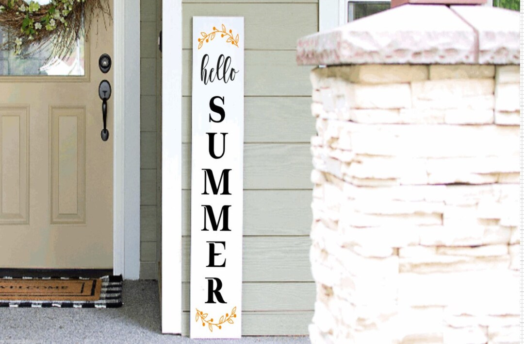 Tall Porch Sign, - Hello Summer Porch Sign Leaner 4ft - 5ft - 6ft Porch ...