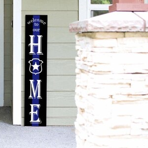 Police Welcome Sign, Back the Blue, Black and Blue, Policeman Gift ...