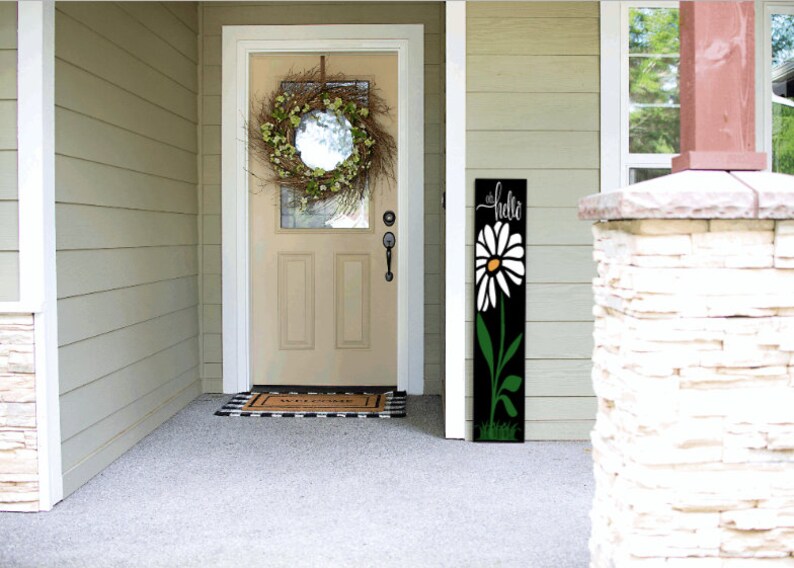 Handmade Vertical Welcome Porch Sign: Customizable Farmhouse Decor ...