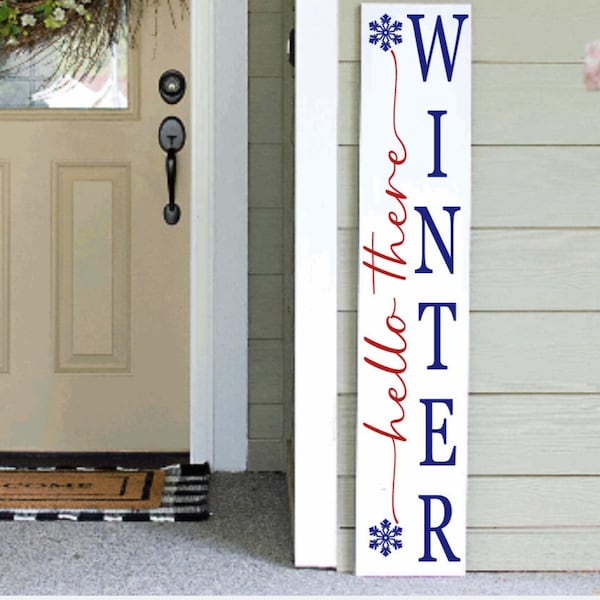 Porch Leaner Winter Hello - Etsy