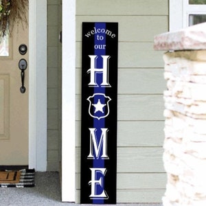 Police Welcome Sign, Back the Blue, Black and Blue, Policeman Gift ...
