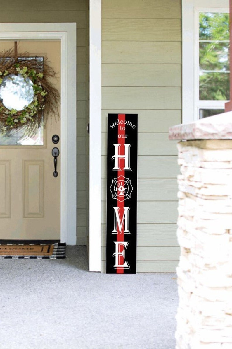 Firefighter Porch Leaner First Responder Sign Home Sweet - Etsy