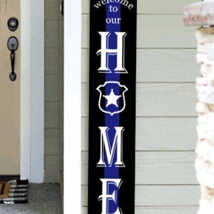 Police Welcome Sign, Back the Blue, Black and Blue, Policeman Gift ...