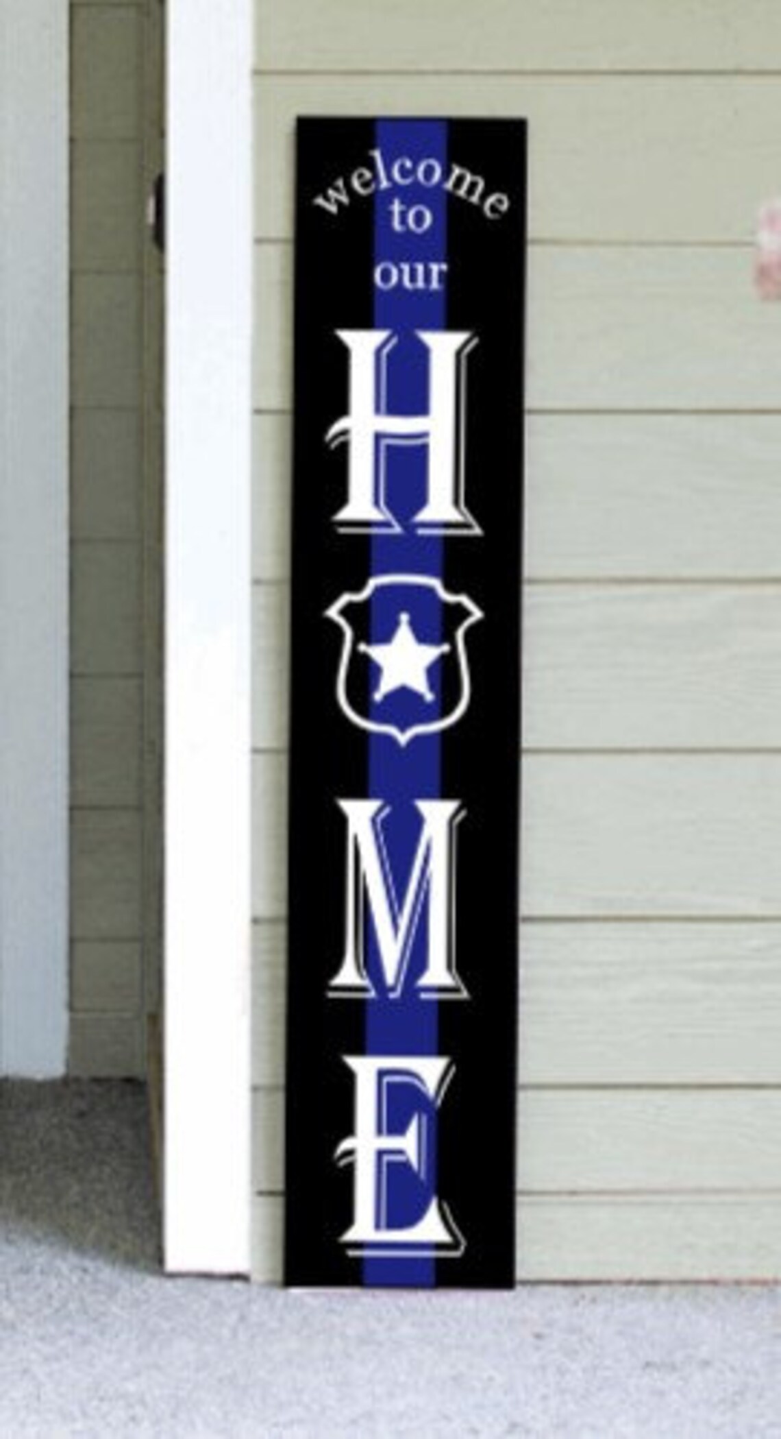 Police Welcome Sign Back the Blue Black and Blue Policeman - Etsy