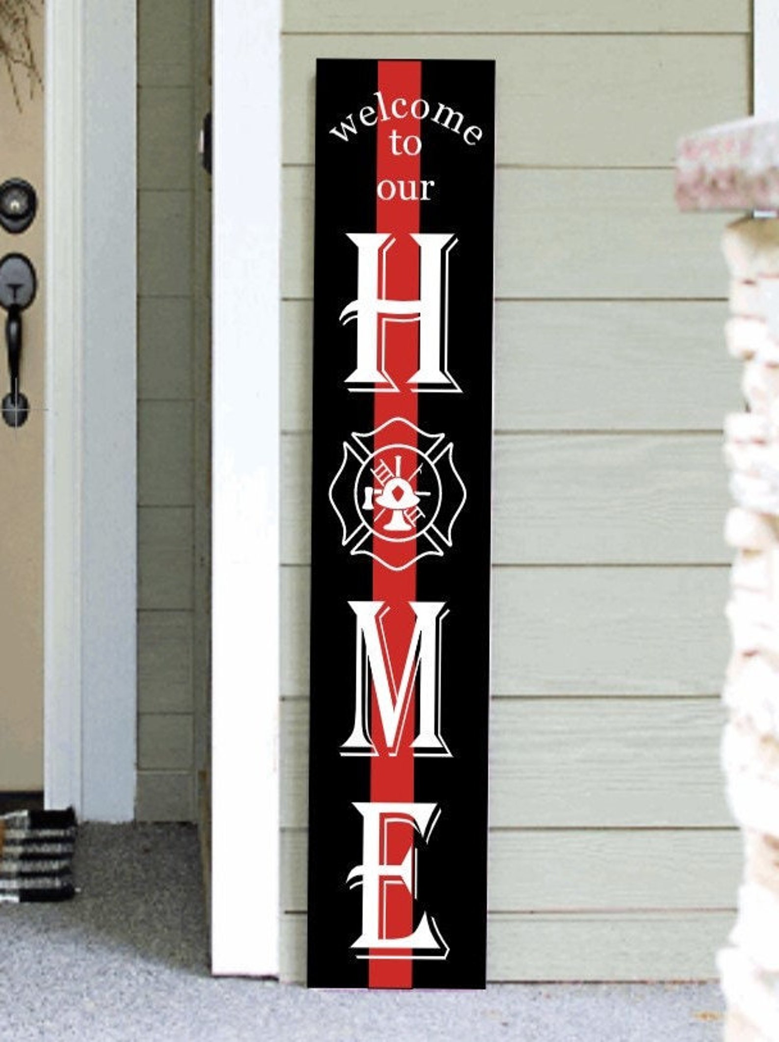 Firefighter Porch Leaner First Responder Sign Home Sweet - Etsy