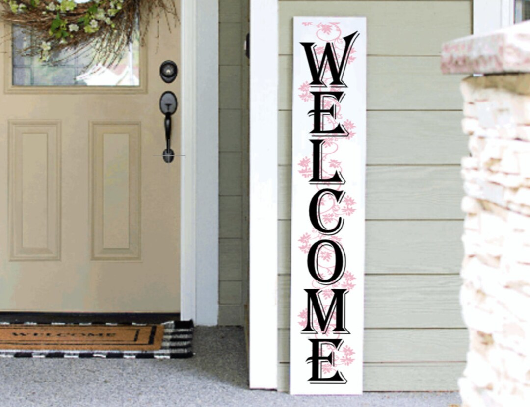 Tall Welcome Porch Sign | Vertical Farmhouse Decor 4ft 5ft 6ft - Etsy