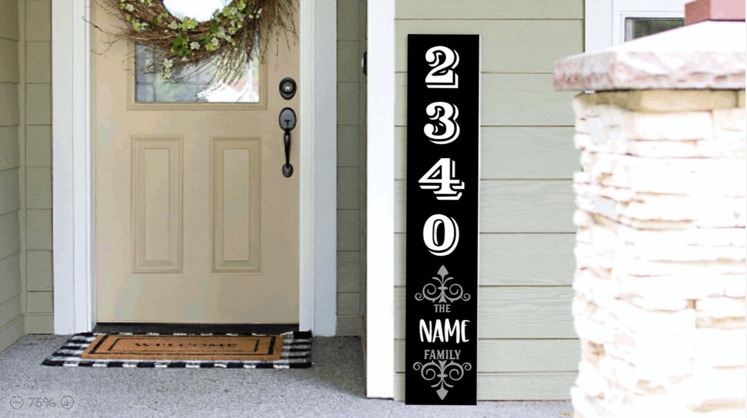 Leaning Address Sign. Address Family Name Porch Leaner Sign 4ft 5ft 6ft ...