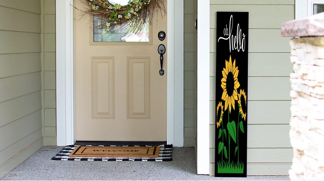 Sunflower Welcome Porch Sign: Handmade Farmhouse Decor - Etsy