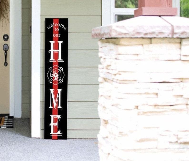 Firefighter Porch Leaner First Responder Sign Home Sweet - Etsy