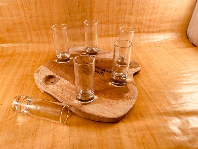 Wooden Board Hand-worked With 6 Schnapps Stamps and Saying - Decorative ...