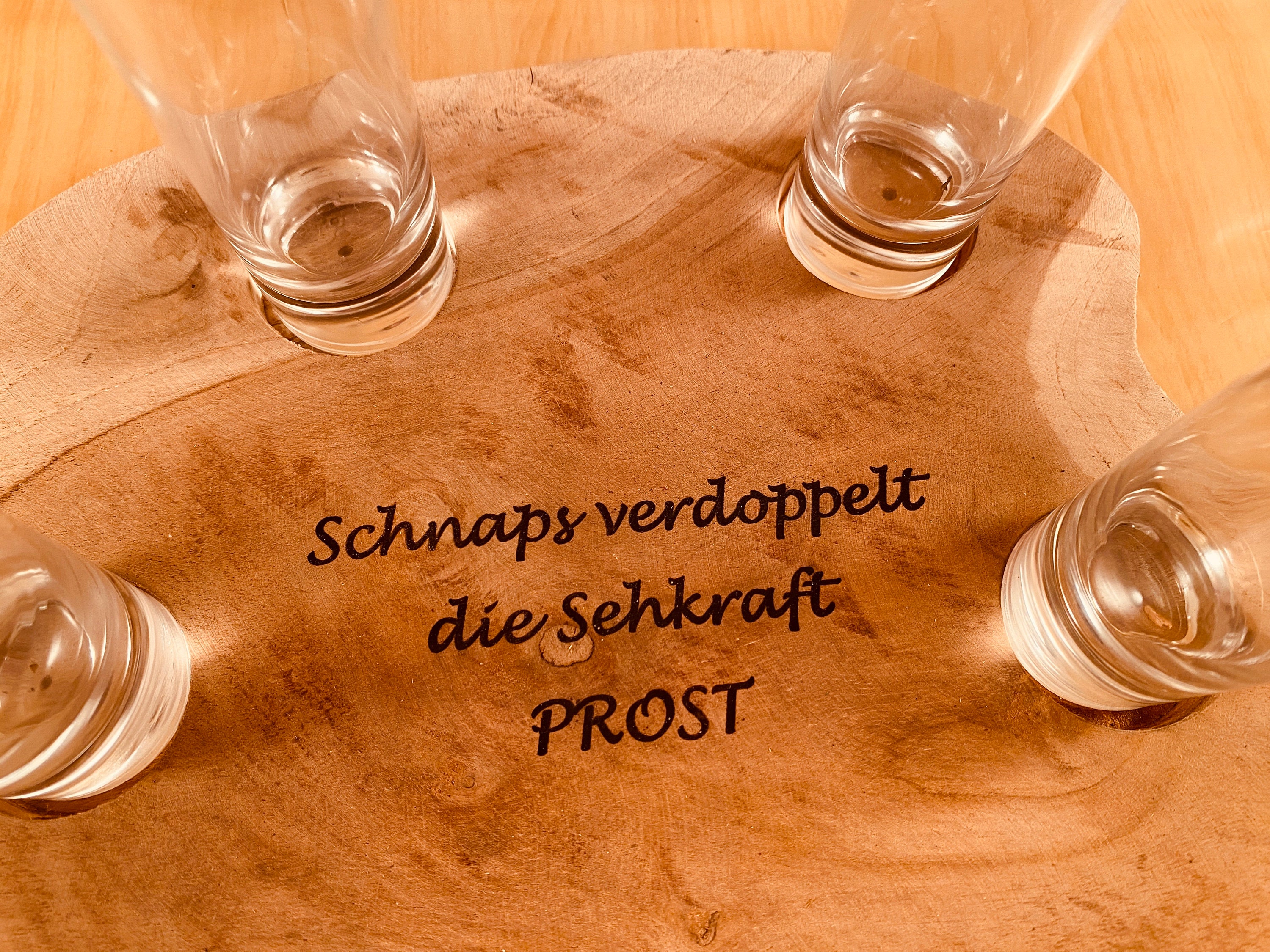 Wooden Board Hand-worked With 6 Schnapps Stamps and Saying - Decorative ...