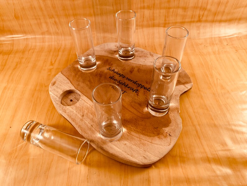 Wooden Board Hand-worked With 6 Schnapps Stamps and Saying - Decorative ...