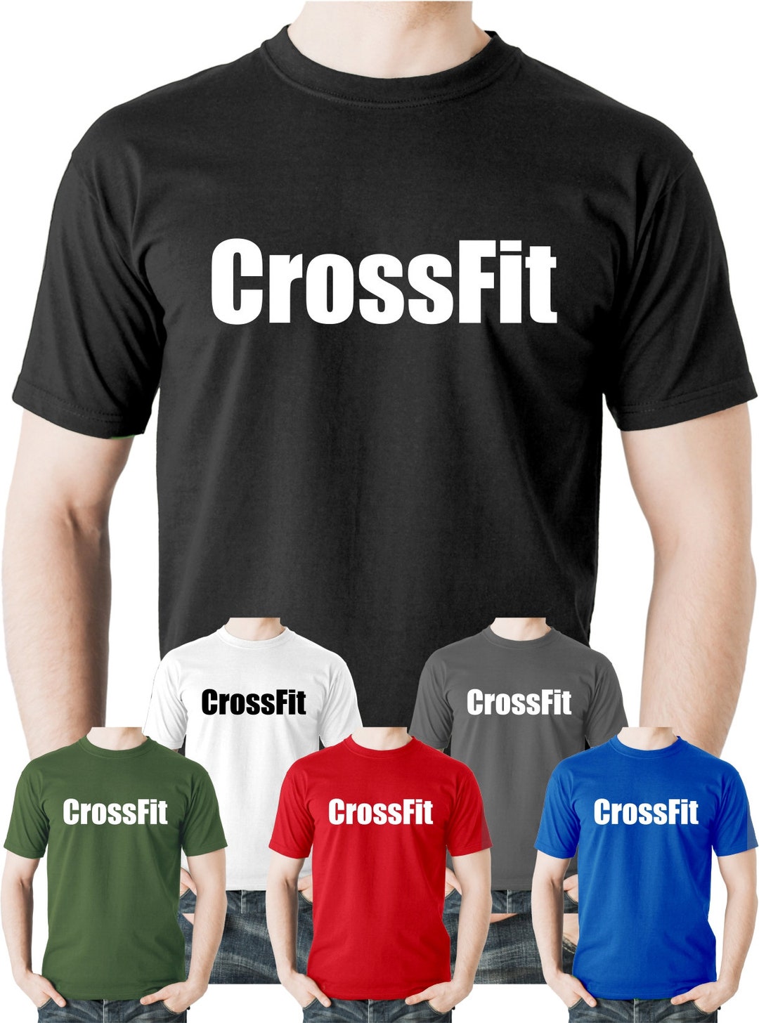 Crossfit T-shirt Fitness Gym Workout Training Games Sports Fit Top Tee ...