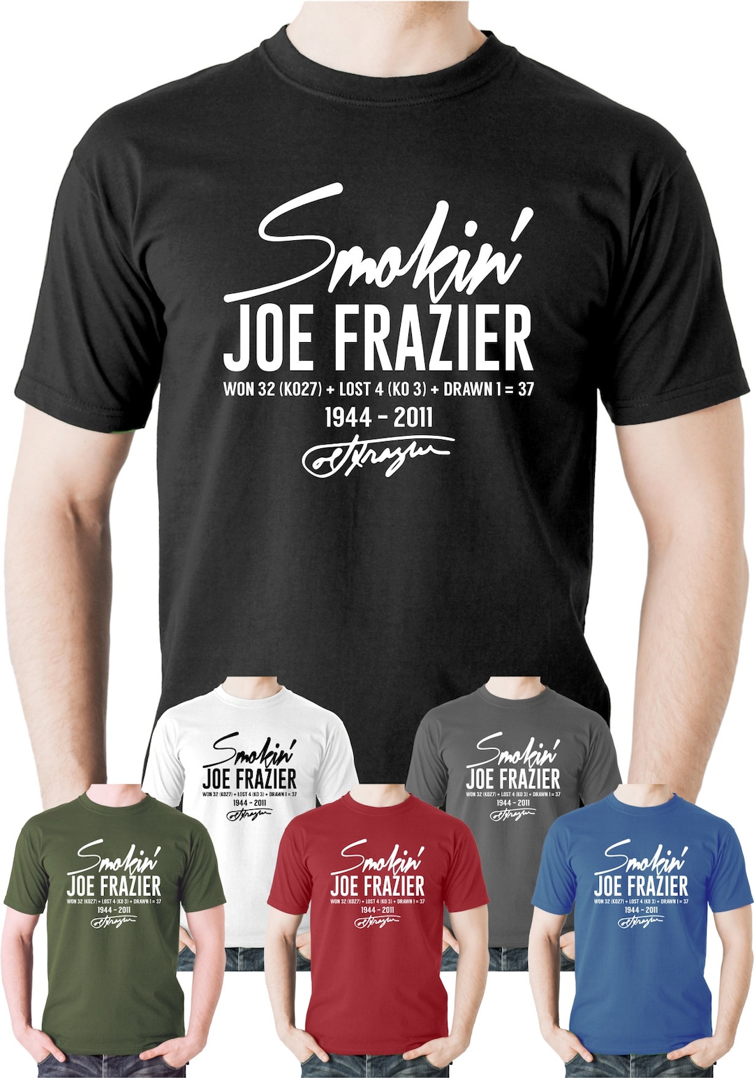 Joe Frazier Smokin Joe T-shirt Boxing Boxer Sports Champion Tee Top ...