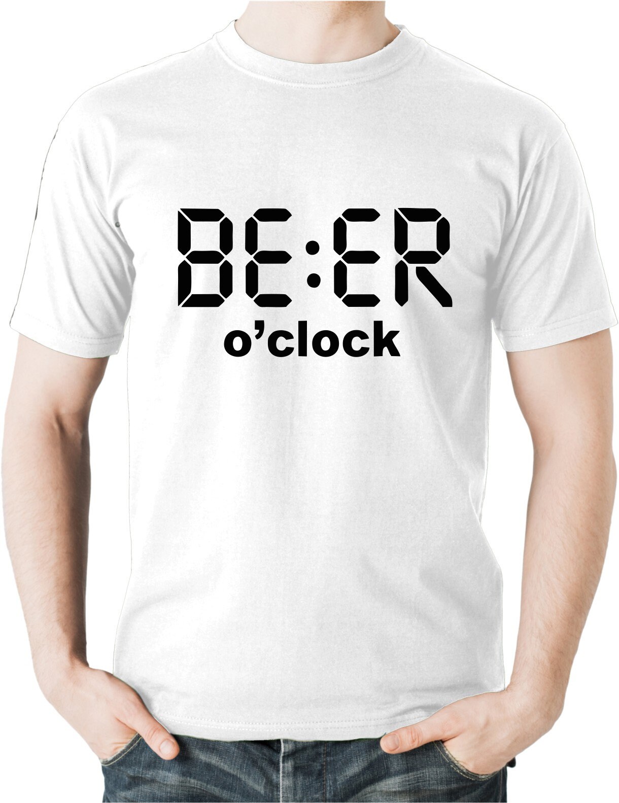Beer O' Clock T-shirt Tee Gift Humour Funny Novelty Birthday Present ...