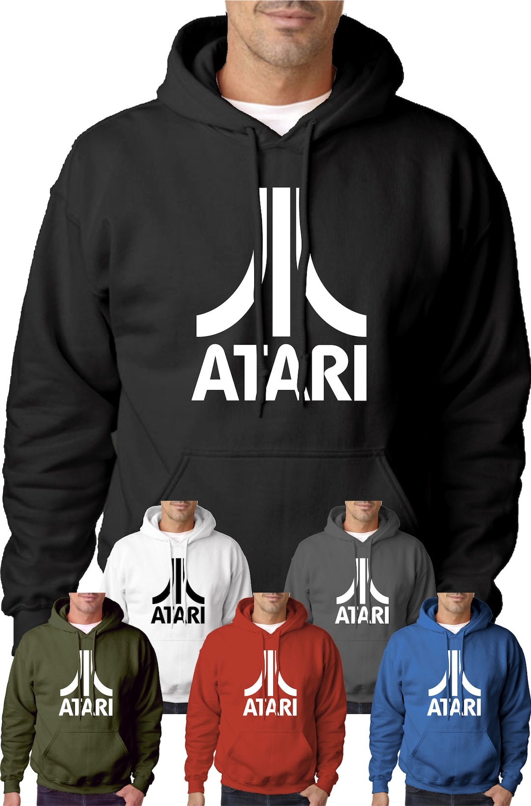 Atari Console Hoodie Video Games Gamer Hoody Classic Retro Gaming ...