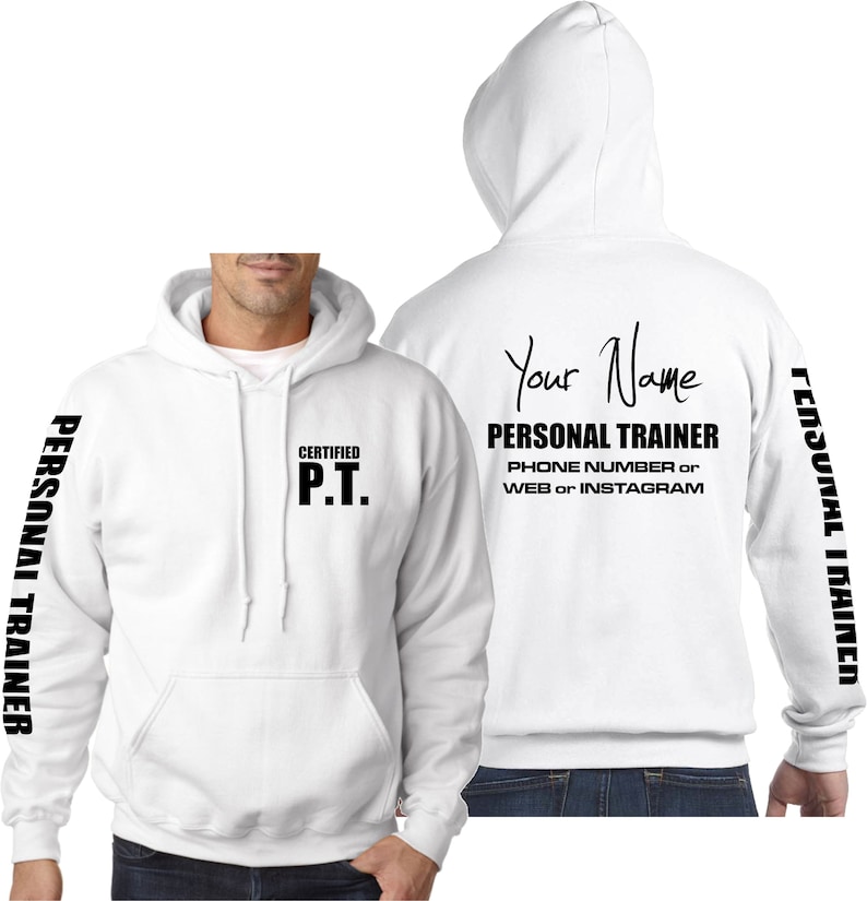 Personalised Certified Personal Trainer Hoodie Top PT Training Fitness ...