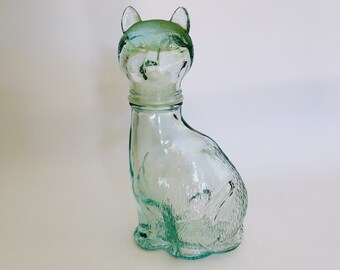Glass Cat Decanter - Etsy