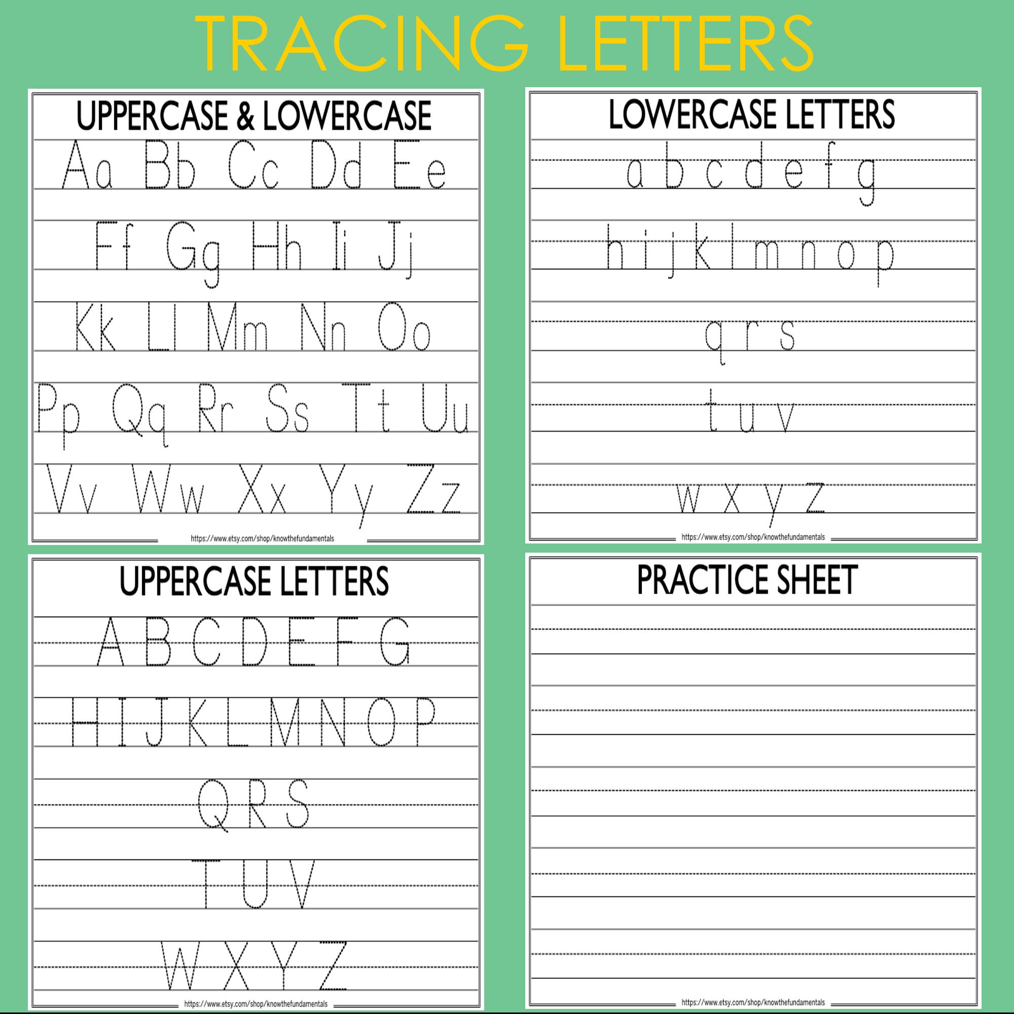 Alphabet Tracing Printable Worksheet | Capital Small Letters ...