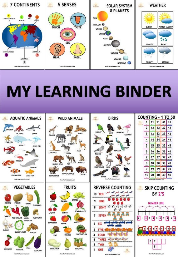 Toddler Learning Binder Printable Busy Book Toddler Busy | Etsy