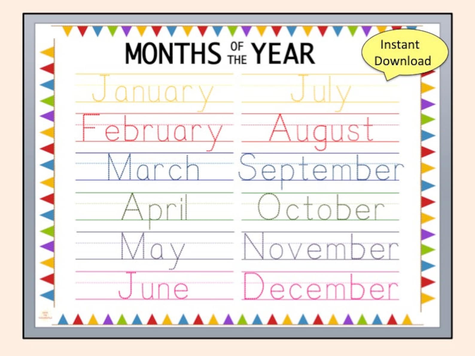 Months of the Year | Tracing Worksheets | Writing Worksheet Printable ...