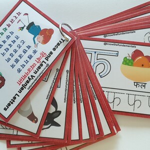 Hindi Alphabet Letter Tracing Flashcards | Write and Wipe Hindi Letter ...