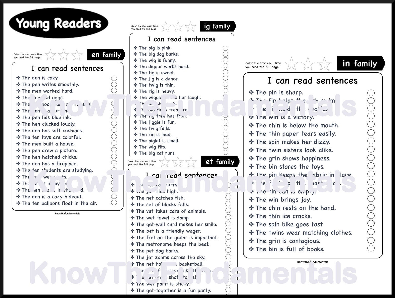 Reading Fluency Improvement | Sentence Reading Practice | Word Family ...