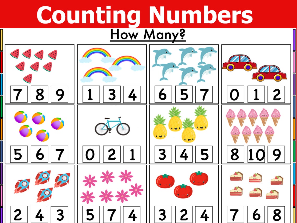 Number 1-10 Flashcards | Tens Frame | Pre-k Kindergarten Addition ...