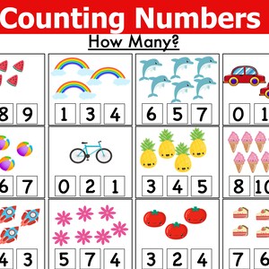 Number 1-10 Flashcards | Tens Frame | Pre-k Kindergarten Addition ...