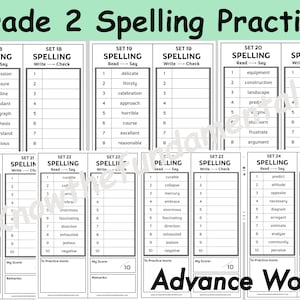 Grade 2 Spelling Vocabulary Year 2 Spelling Words to Practice - Sight ...