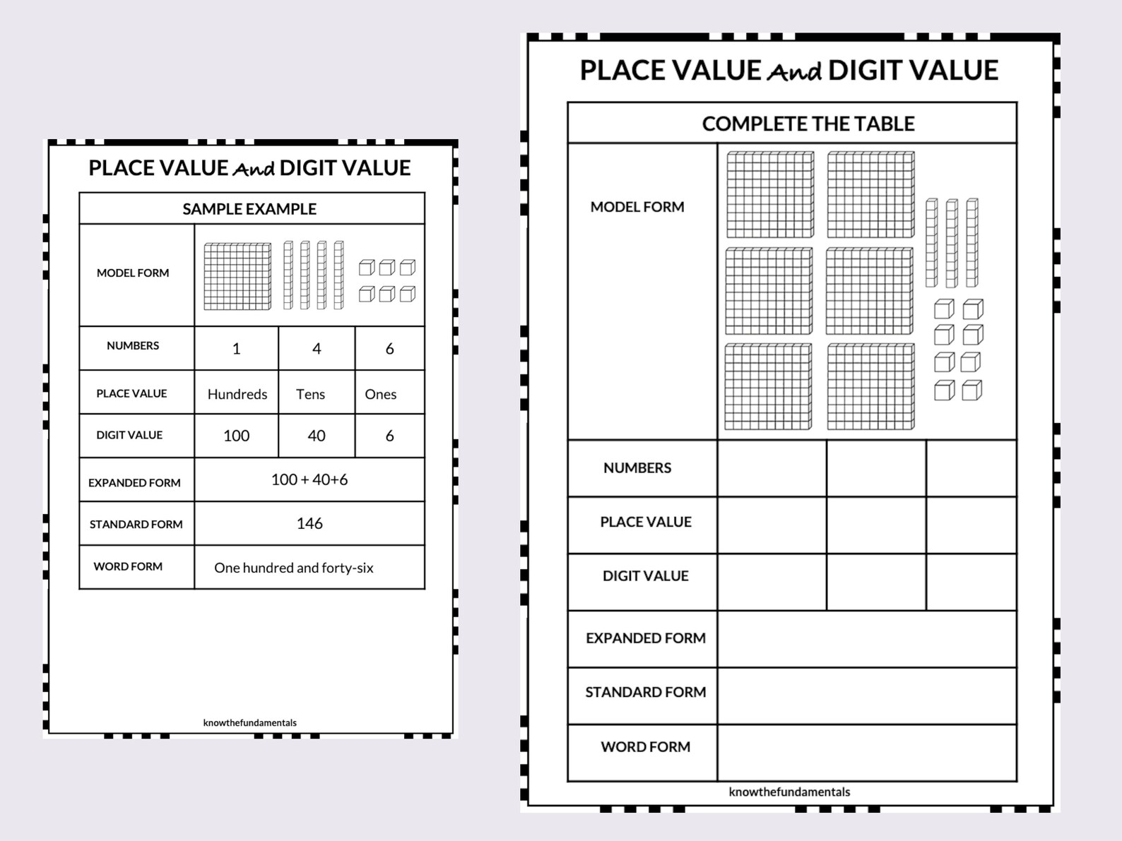 Place Value Worksheet Place Value Chart Poster Mat Expanded Form ...