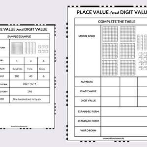 Place Value Worksheet Place Value Chart Poster Mat Expanded Form ...