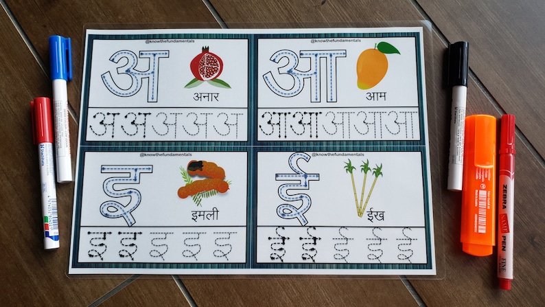 Hindi Alphabet Flashcards, Hindi Letter Printables, Hindi Varnamala ...
