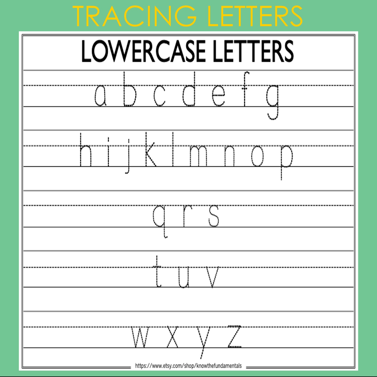 Alphabet Tracing Printable Worksheet | Capital Small Letters ...