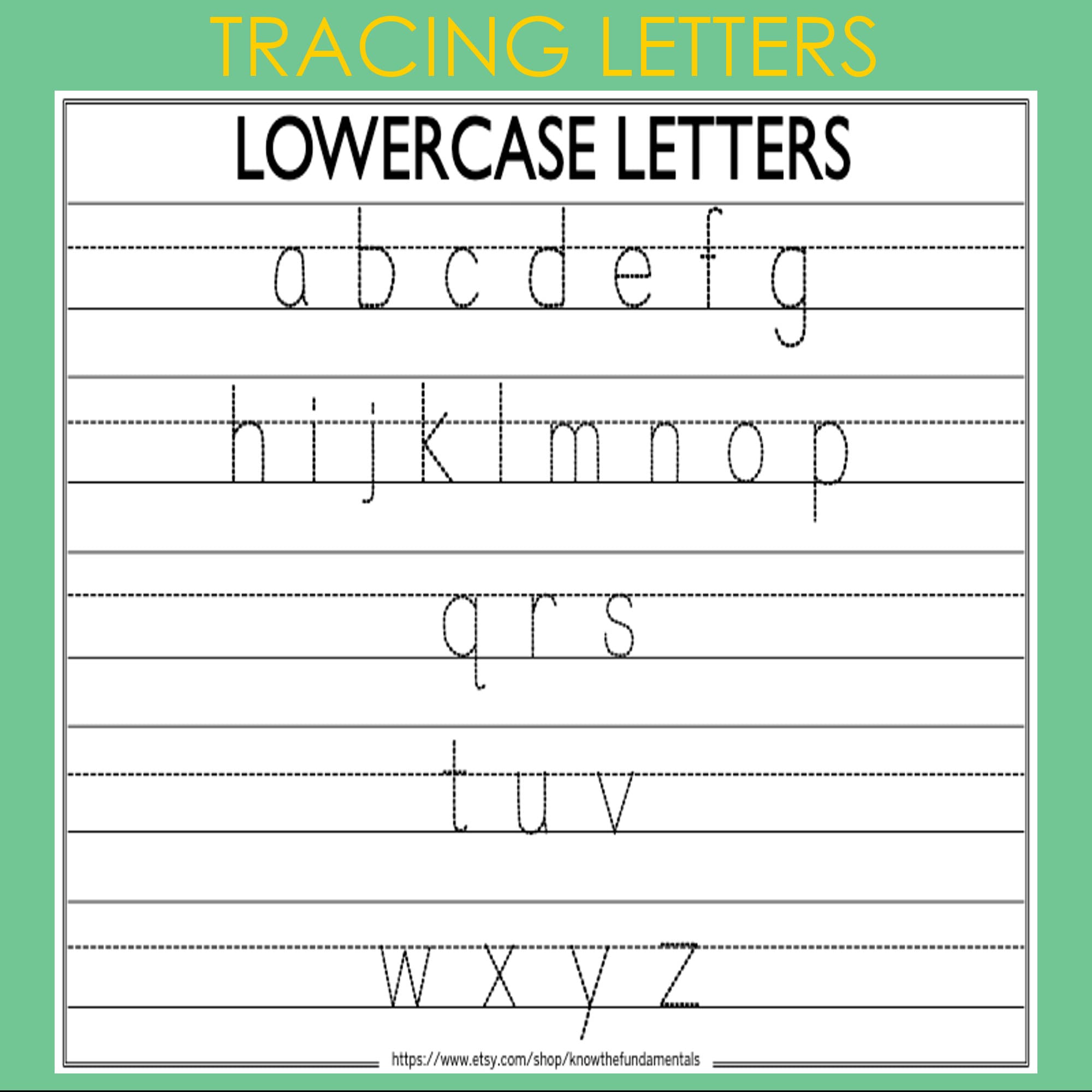 Alphabet Tracing Printable Worksheet | Capital Small Letters ...