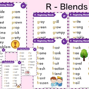 Consonant Blends, Digraph, Phonics Reading, Sight Words, L-blends, R ...