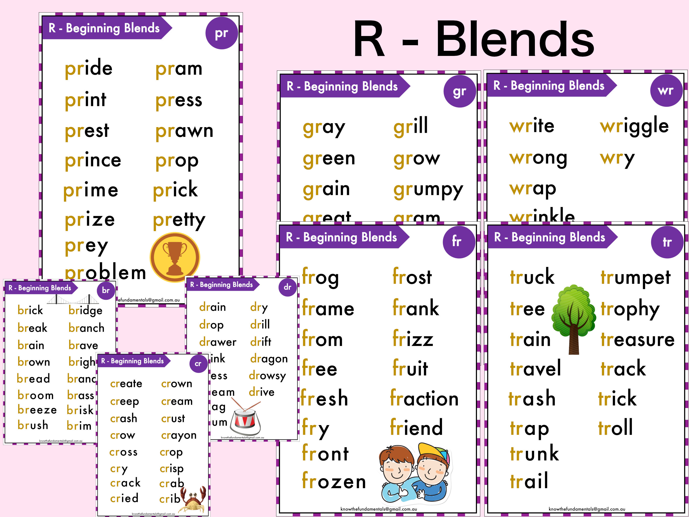 Consonant Blends, Digraph, Phonics Reading, Sight Words, L-blends, R ...