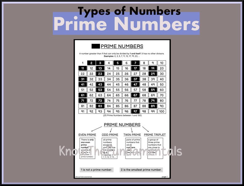 Prime and Composite Numbers Even Odd Natural Whole Number Concepts ...