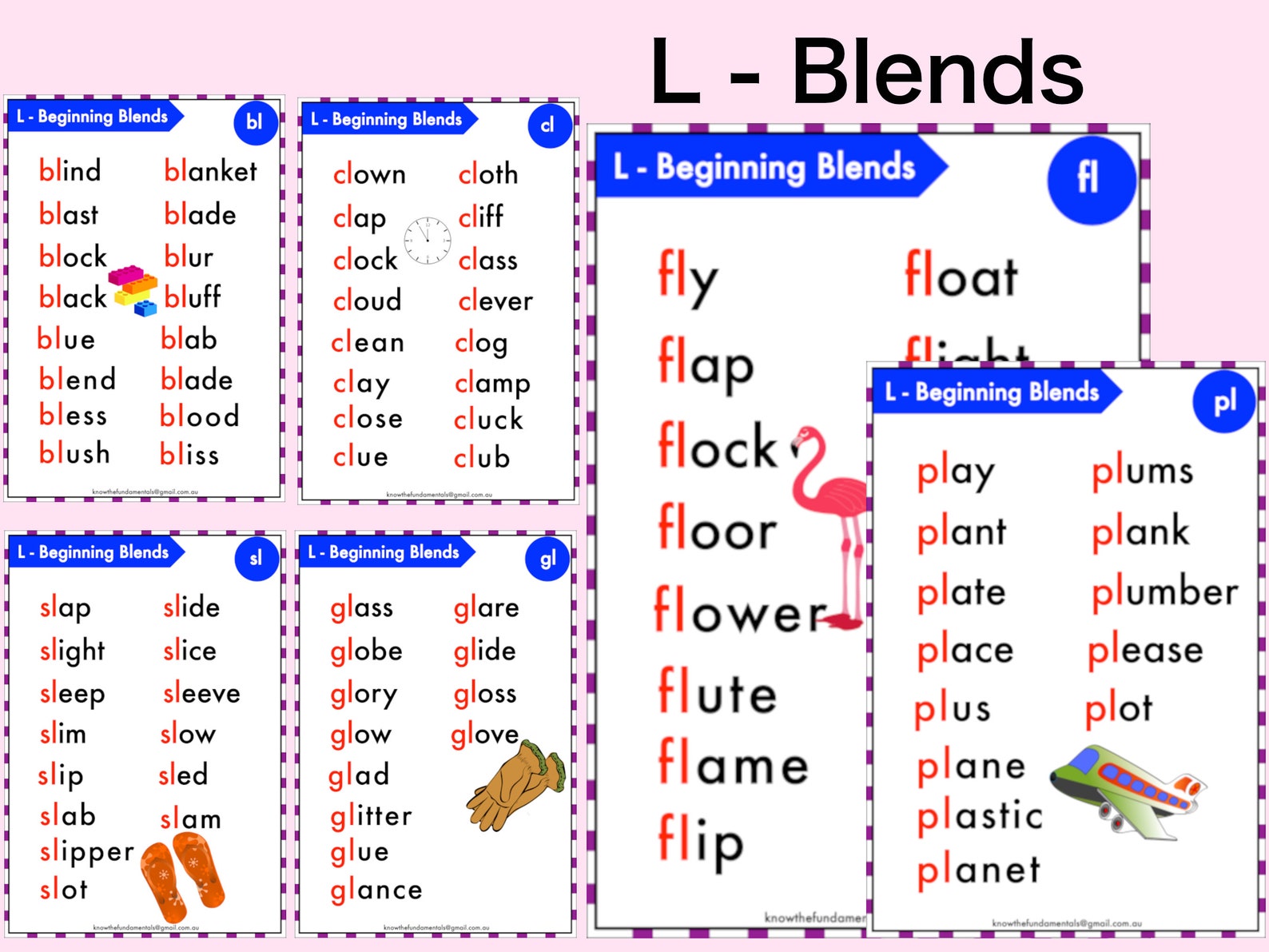 Consonant Blends, Digraph, Phonics Reading, Sight Words, L-blends, R ...