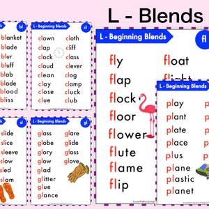 Consonant Blends, Digraph, Phonics Reading, Sight Words, L-blends, R ...