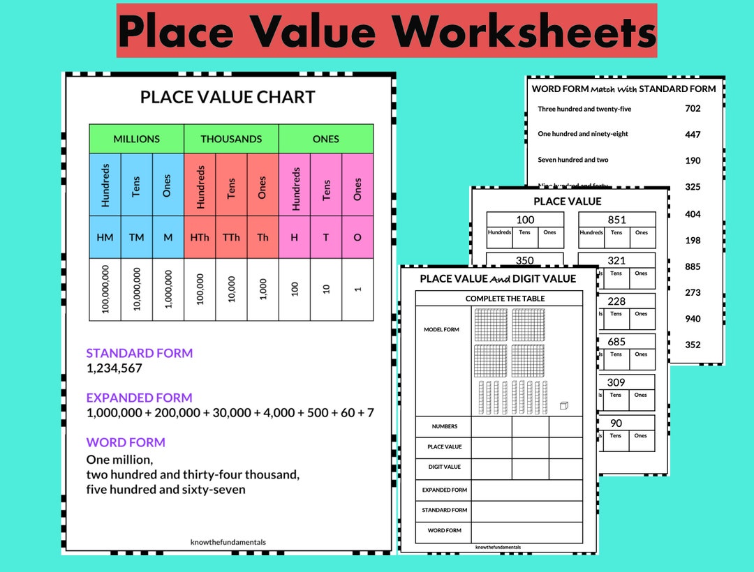 Place Value Worksheet | Place Value Chart Poster Mat | Expanded Form ...