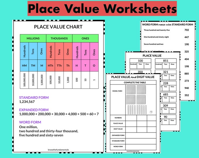 Place Value Worksheet | Place Value Chart Poster Mat | Expanded Form ...