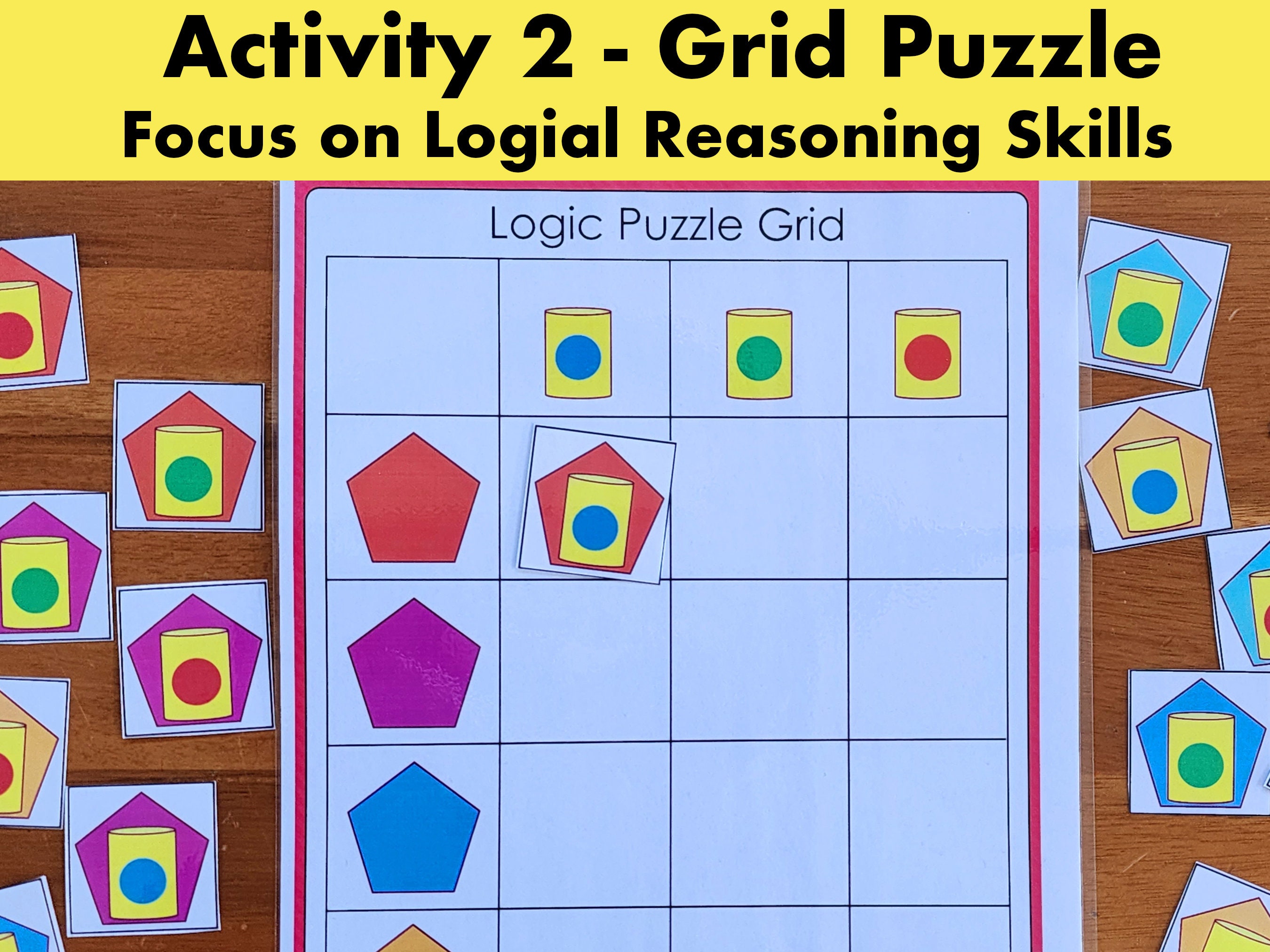 Kindergarten Activity Worksheets Shapes Puzzles - Etsy