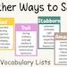 Synonyms Posters Wow Words Other Ways to Say Learning Chart Classroom ...