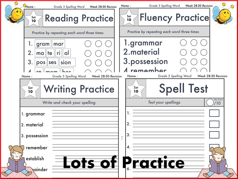 3rd Grade Spelling Worksheets | Spelling Activities | NAPLAN ICAS ...