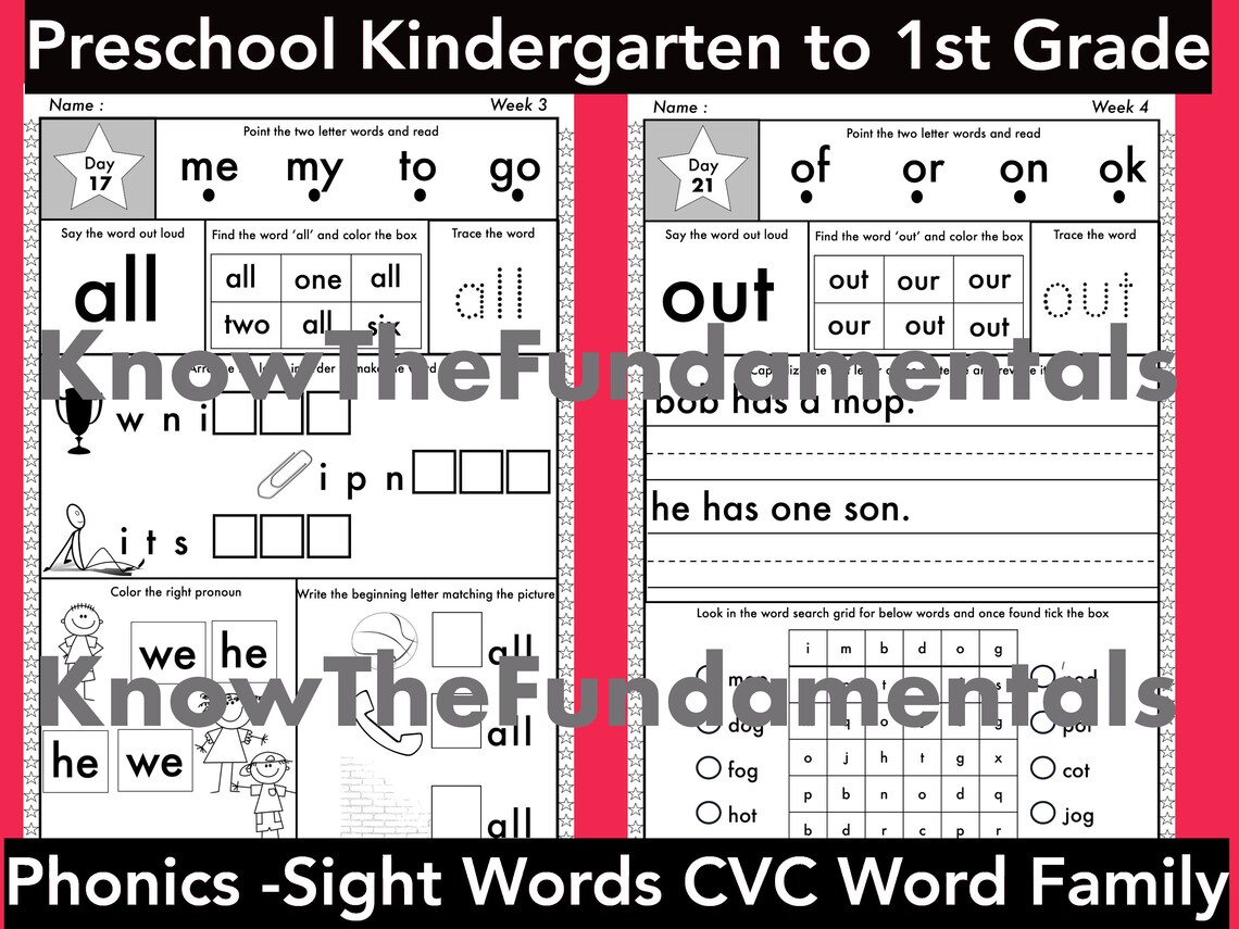 Early Literacy Homeschool Curriculum, Kindergarten 1st Grade Phonics ...