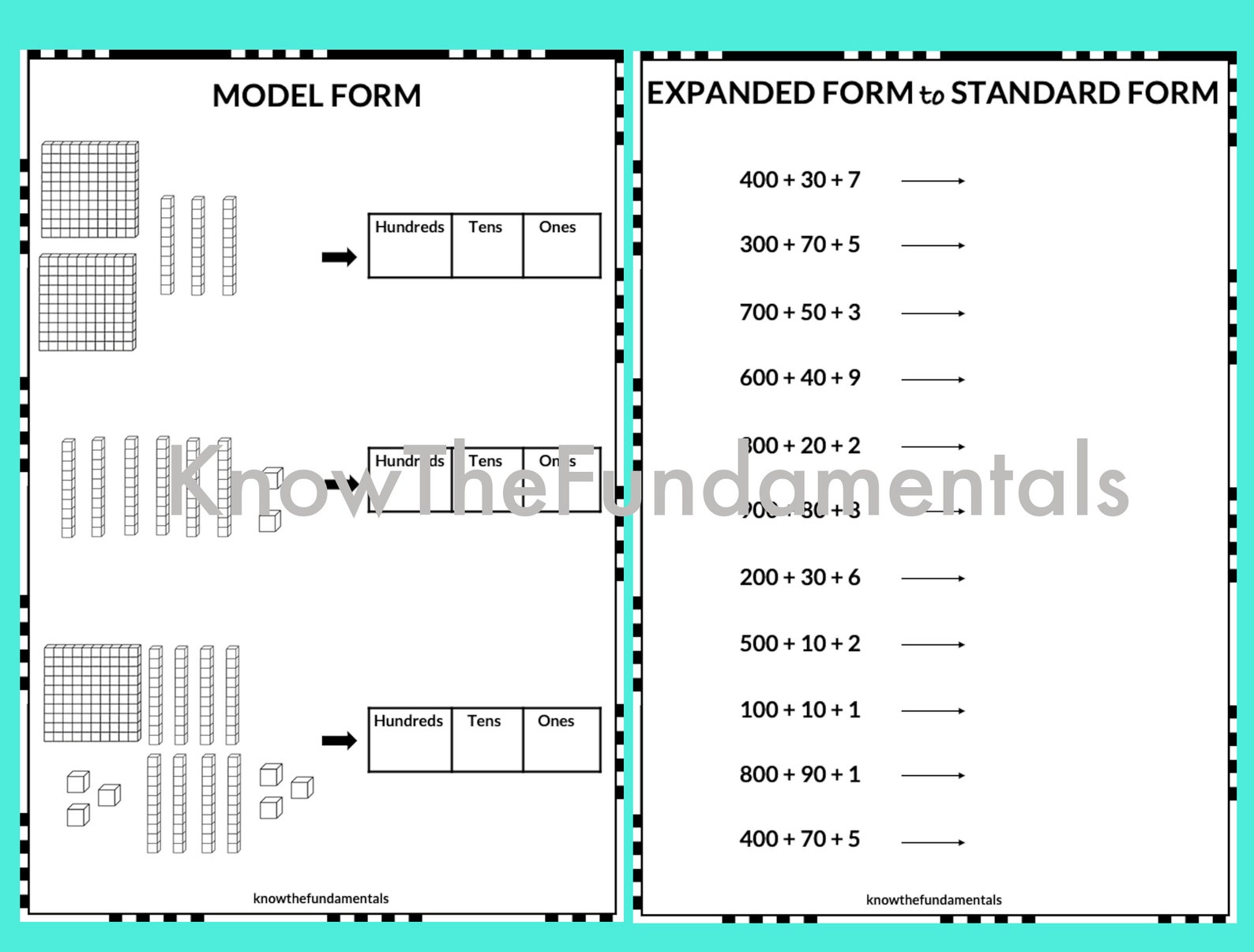Place Value Worksheet | Place Value Chart Poster Mat | Expanded Form ...