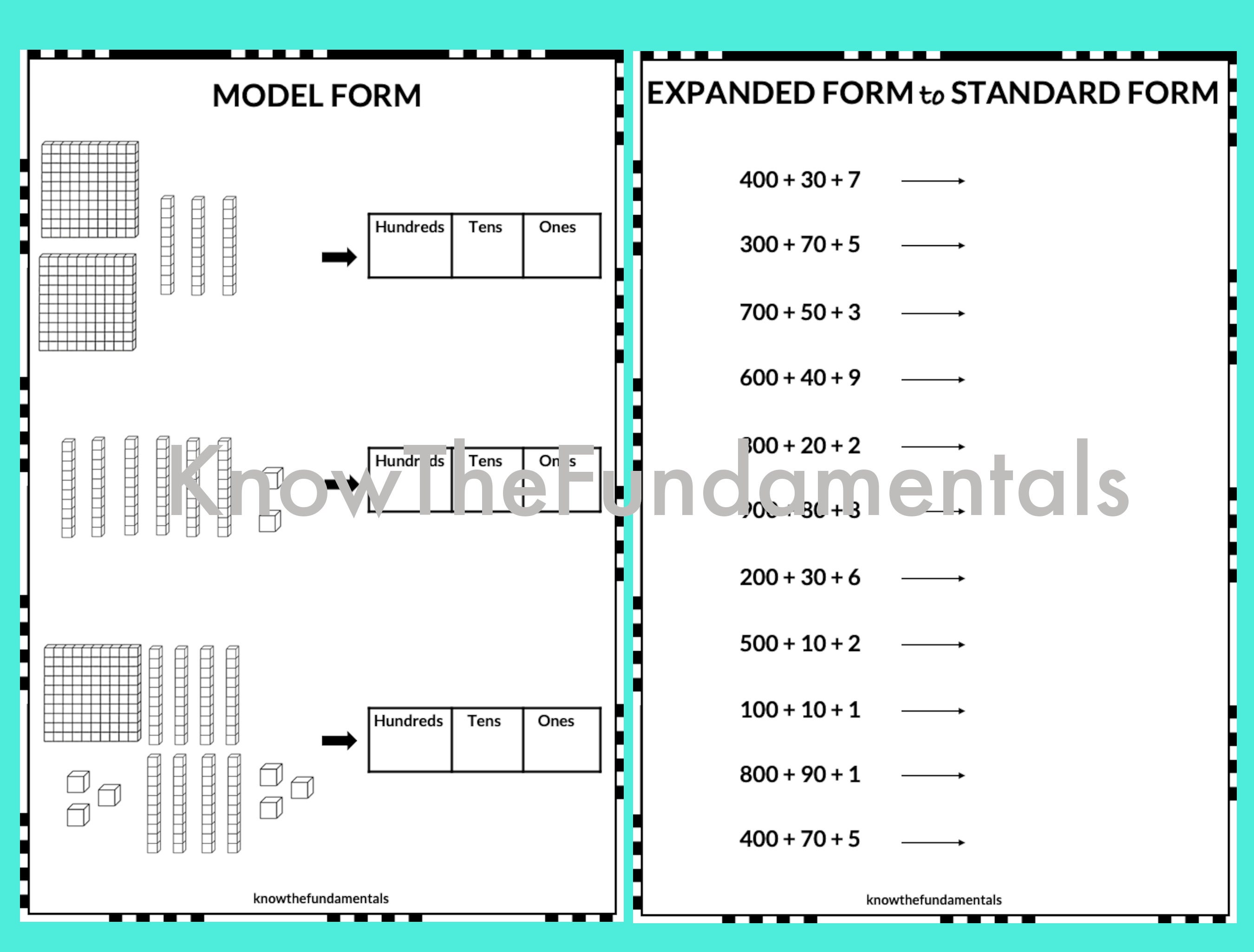 Place Value Worksheet | Place Value Chart Poster Mat | Expanded Form ...